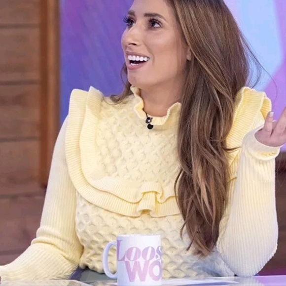 Zara | Sweaters | Zara Yellow Ruffled Cable Knit Sweater | Poshmark